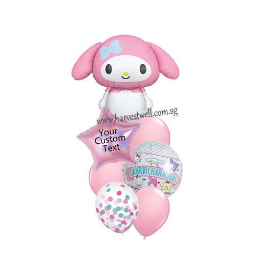 Customised Name on My Melody Balloon Bundle : Helium Balloons Offer in ...