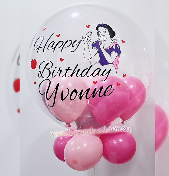Personalised Princess Snow White Theme Bubble Balloon : Free Balloon ...