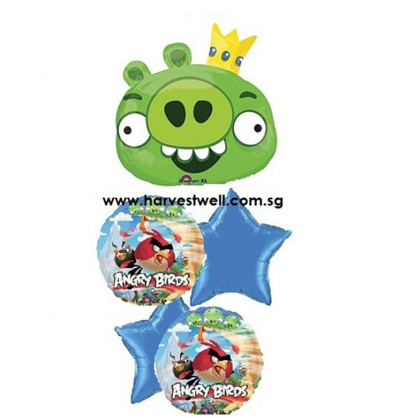 Angry Bird Party! Green Pig Balloon Package : Free Balloon Delivery in ...
