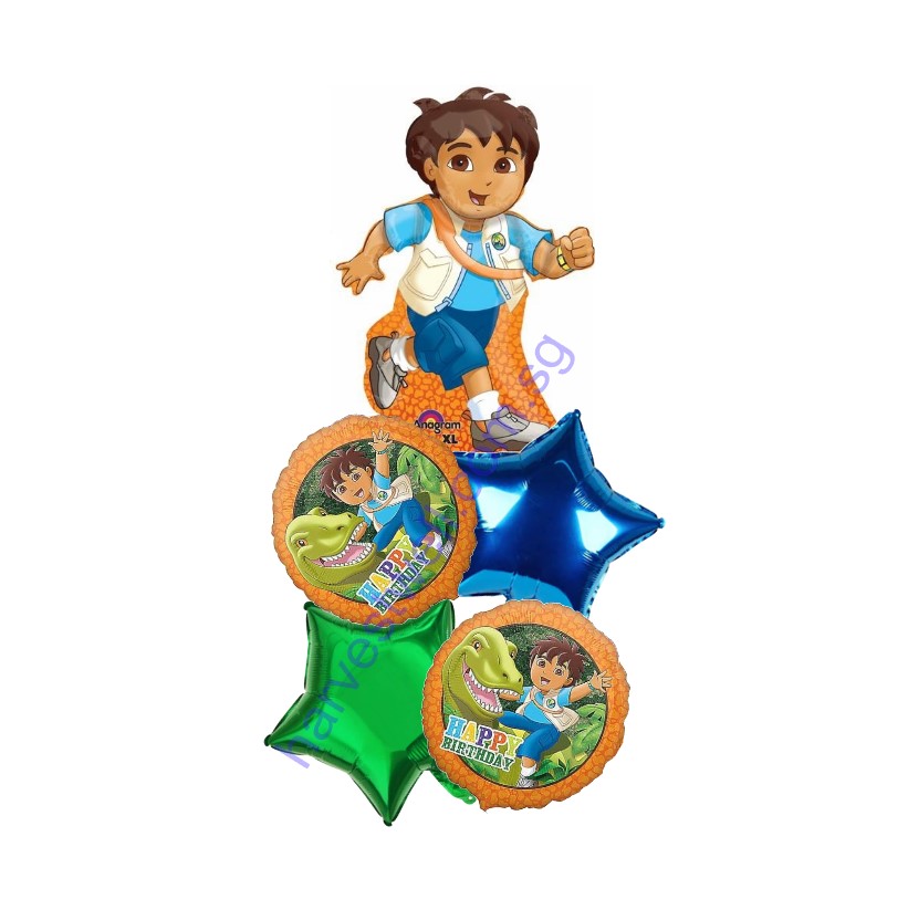 Happy Birthday Go Diego Go Balloon Bouquet : Free Balloon Delivery in ...
