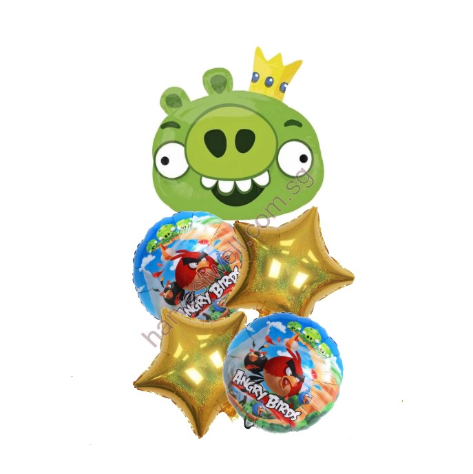 King Pig Angry Birds Balloon Bouquet : Free Balloon Delivery in ...